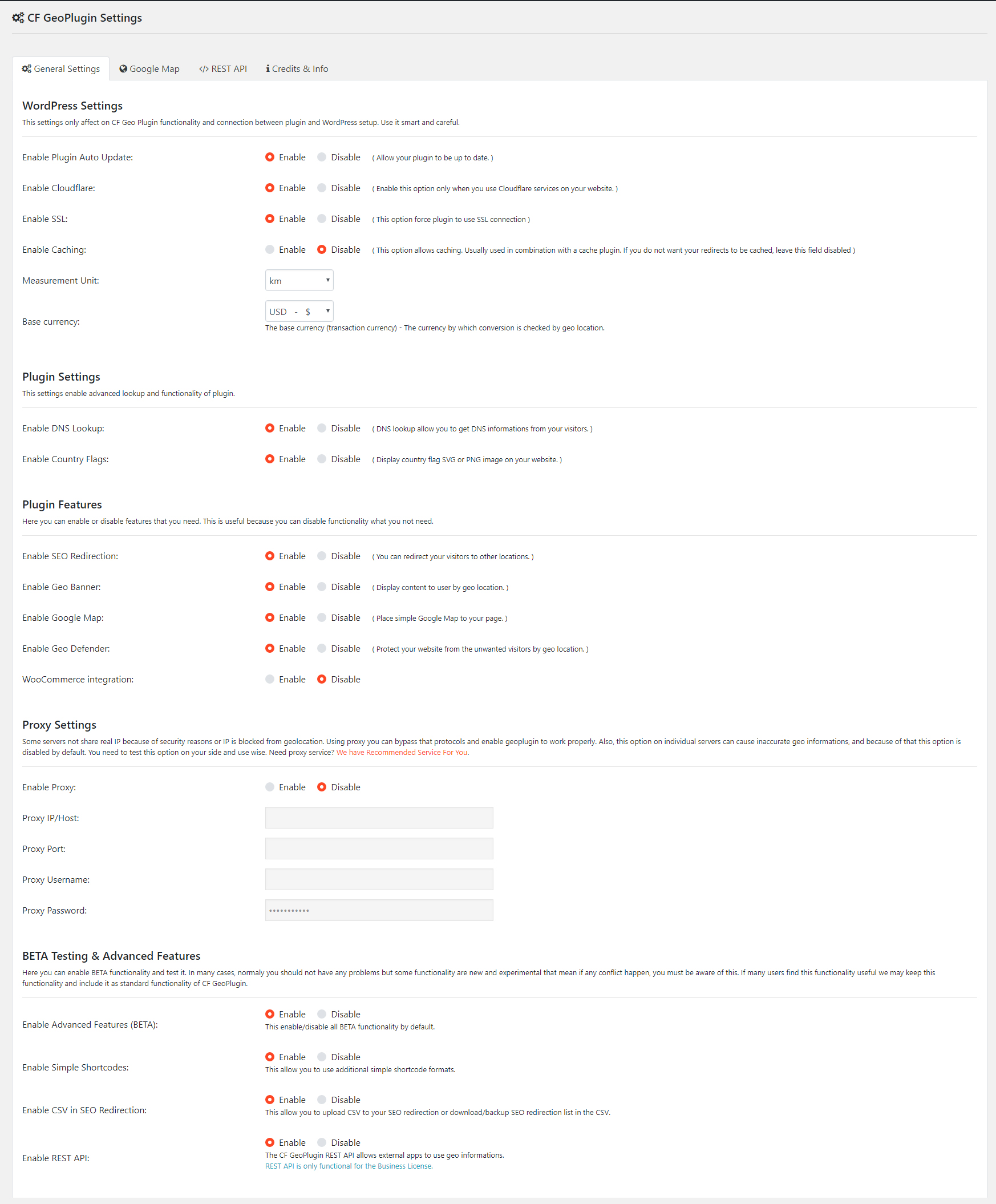 Geo Controller Settings - Geo Controller